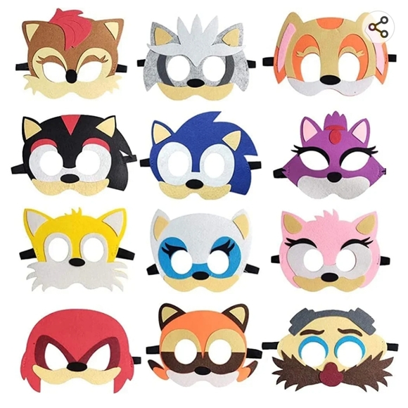 Source Unknown | Party Supplies | New 2 Pack Sonic Felt Masks | Poshmark